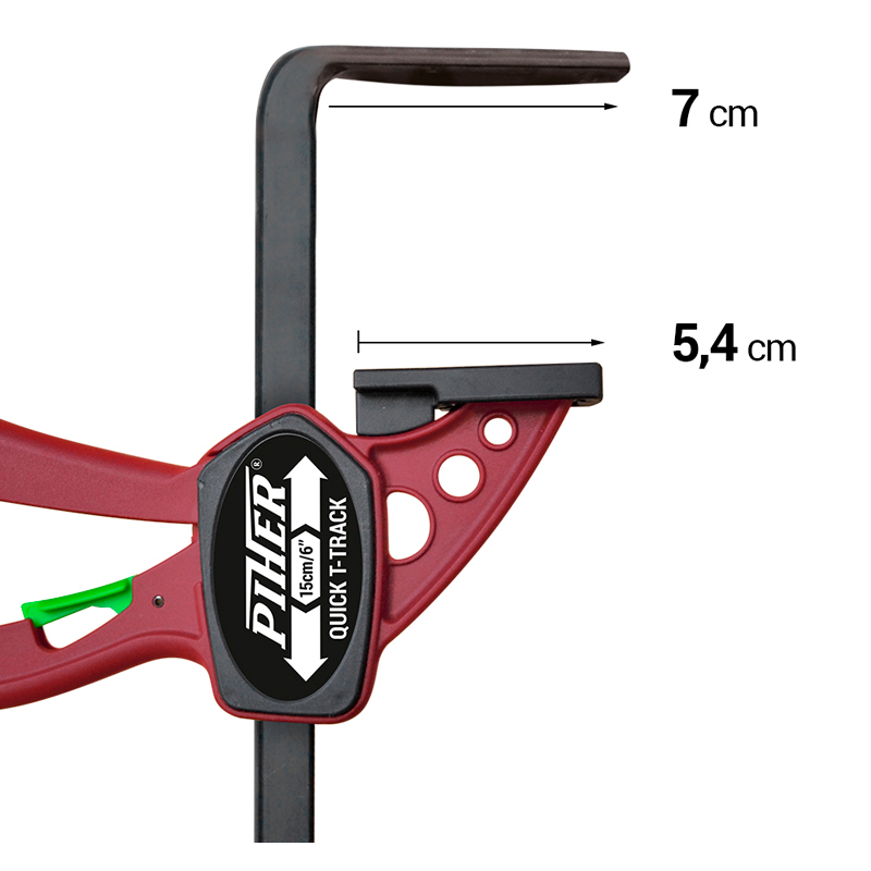 PIHER - T-track Quick eenhandslijmtang - Piher